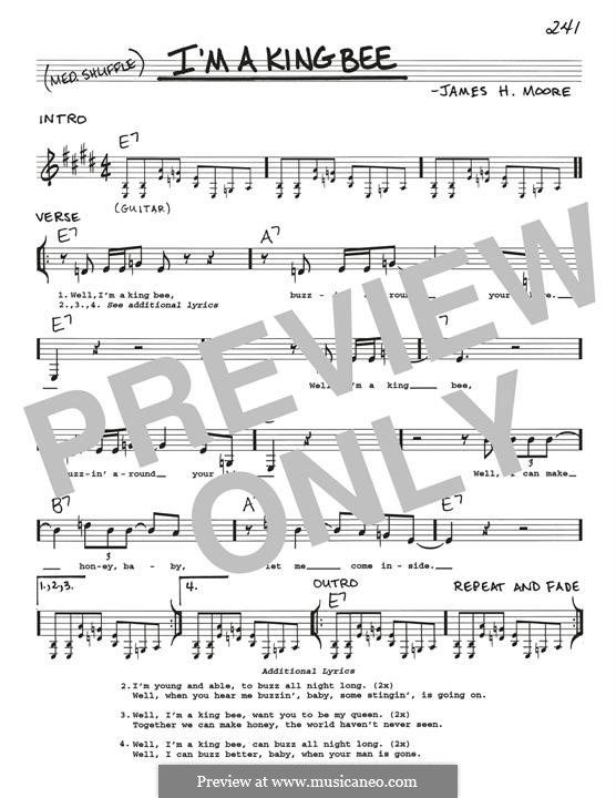 I'm A King Bee von J.H. Moore - Noten auf MusicaNeo