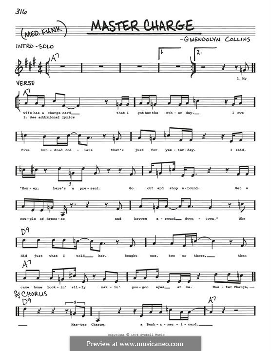 Master Charge (Albert Collins) von G. Collins - Noten auf MusicaNeo