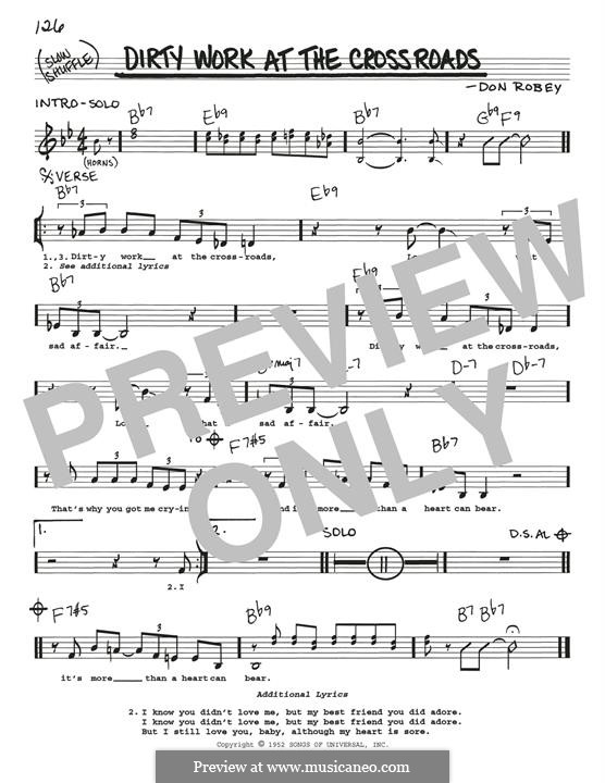 Dirty Work At The Crossroads von D. Robey - Noten auf MusicaNeo