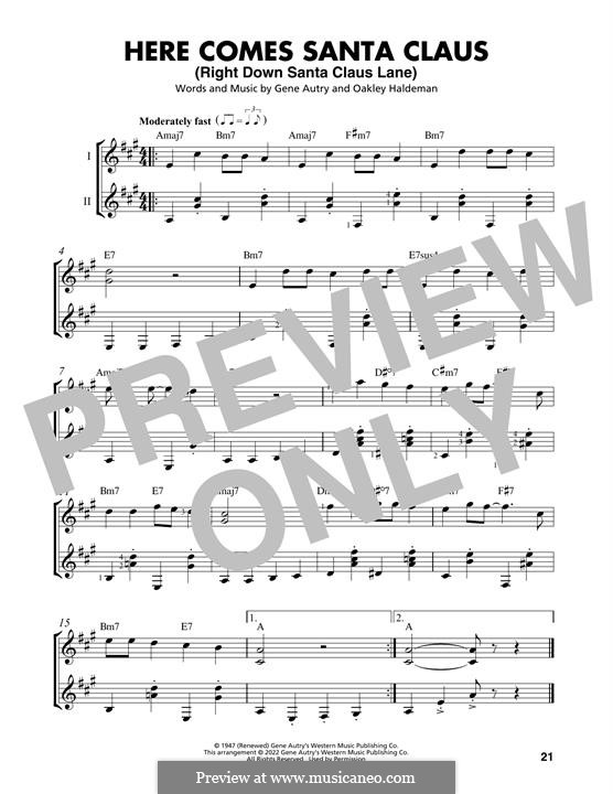 Guitar version (Here Comes Santa Claus (Right Down Santa Claus Lane ...