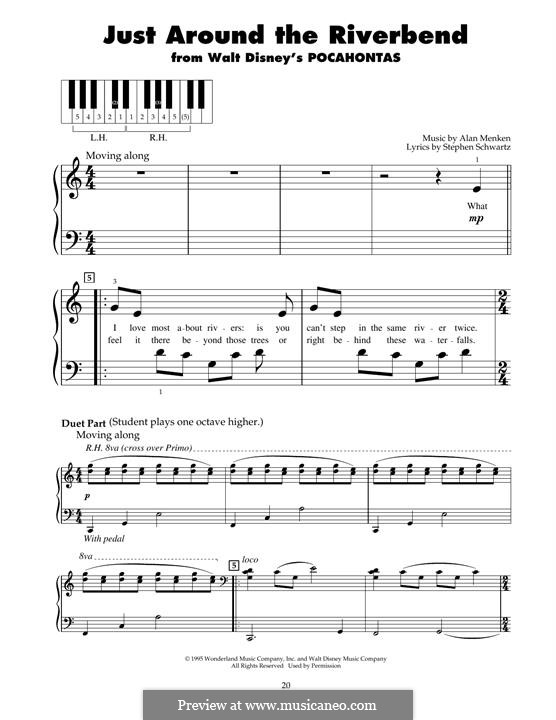 Just Around The Riverbend (from Pocahontas) von A. Menken auf MusicaNeo