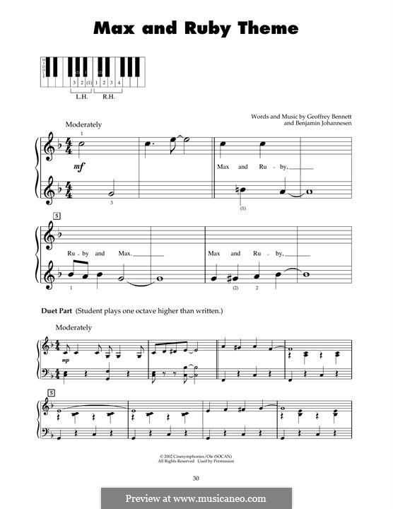 Max And Ruby Theme von G. Bennett - Noten auf MusicaNeo