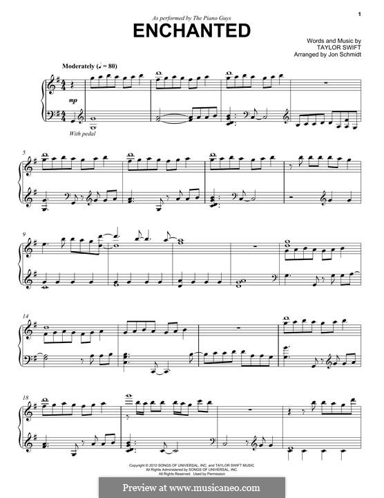 Enchanted von T. Swift - Noten auf MusicaNeo