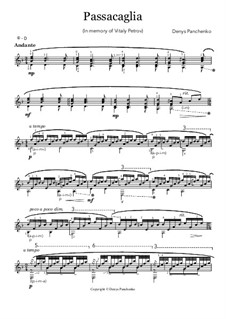 Passacaglia von D. Panchenko - Noten auf MusicaNeo