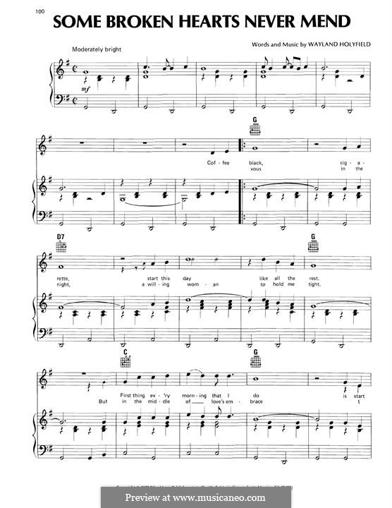 Some Broken Hearts Never Mend (Don Williams) von W. Holyfield auf MusicaNeo