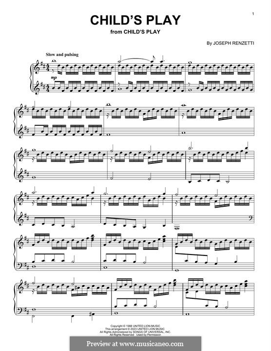 Child's Play von J. Renzetti - Noten auf MusicaNeo