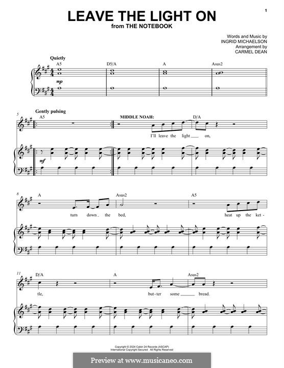 Leave the Light On (from The Notebook) von I. Michaelson auf MusicaNeo