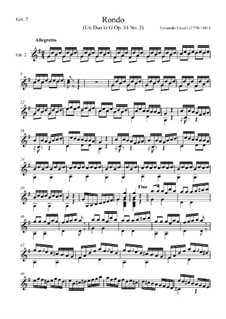 Sechs kleine Duette für zwei Gitarre, Op.34 von F. Carulli auf MusicaNeo