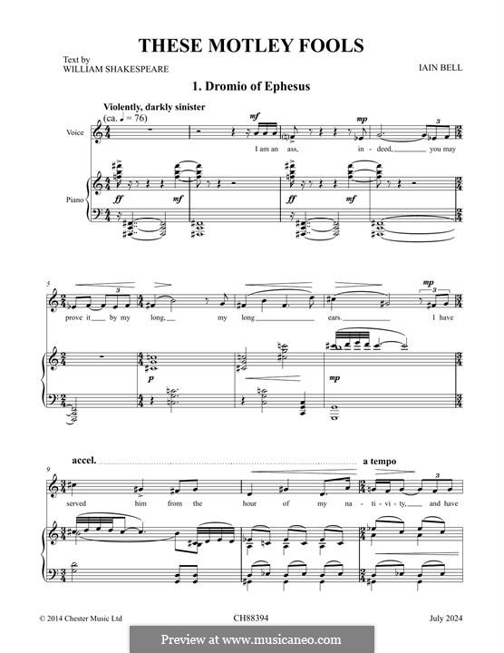 These Motley Fools von I. Bell - Noten auf MusicaNeo