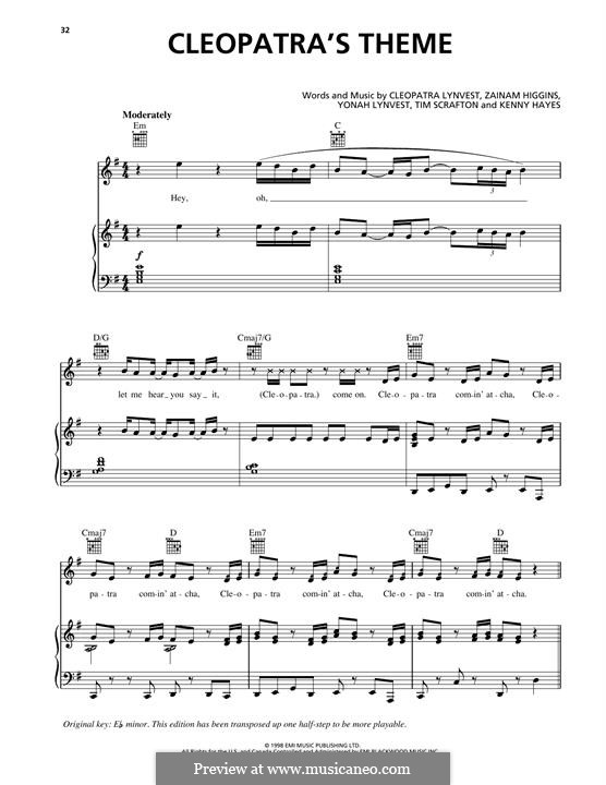 Cleopatra's Theme von K. Hayes, T. Scrafton - Noten auf MusicaNeo