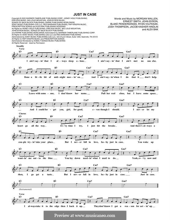 Just In Case (Morgan Wallen) von J. Kasher Hindlin - Noten auf MusicaNeo