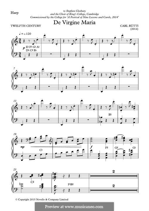 De Virgine Maria (SATB and harp version) - Harp part von C. Rütti auf ...