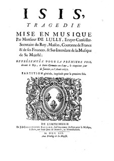 Isis, LWV 54 von J. Lully - Gratis-Download von MusicaNeo