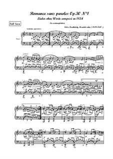 Lieder ohne Worte, Op.30 von F. Mendelssohn-Bartholdy - Noten auf MusicaNeo
