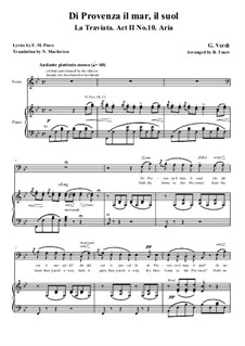 Di provenza il mar (La Traviata) von G. Verdi - Noten auf MusicaNeo