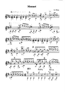 Menuett in D-Dur von S.L. Weiss - Gratis-Download von MusicaNeo