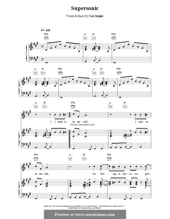 Supersonic (Oasis) von N. Gallagher - Noten auf MusicaNeo Supersonic (Oasis) von N. Gallagher - Noten auf MusicaNeo