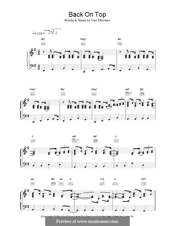 Back on Top von V. Morrison - Noten auf MusicaNeo