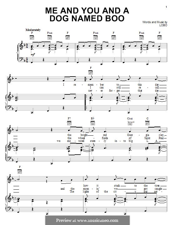 Me and You and a Dog Named Boo von Lobo - Noten auf MusicaNeo