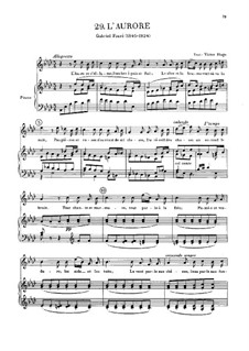 L'aurore von G. Fauré - Noten auf MusicaNeo