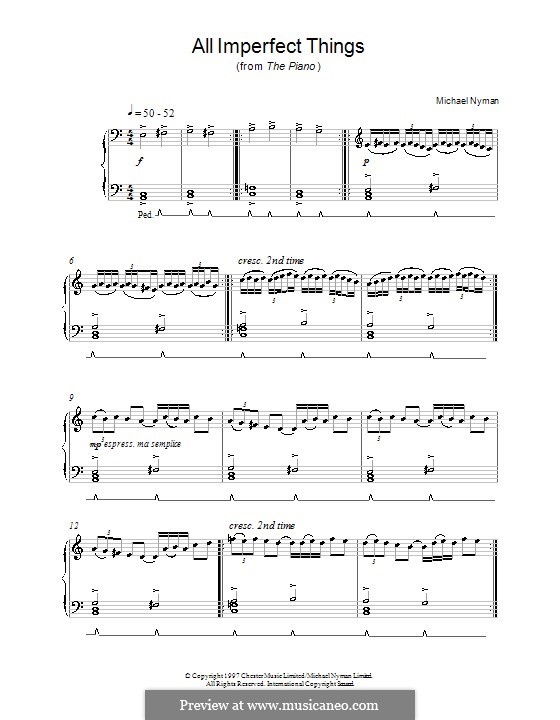 All Imperfect Things (from The Piano) von M. Nyman - Noten auf MusicaNeo