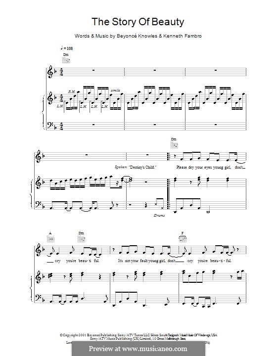 The Story of Beauty (Destiny's Child) von Beyoncé, K. Fambro auf MusicaNeo