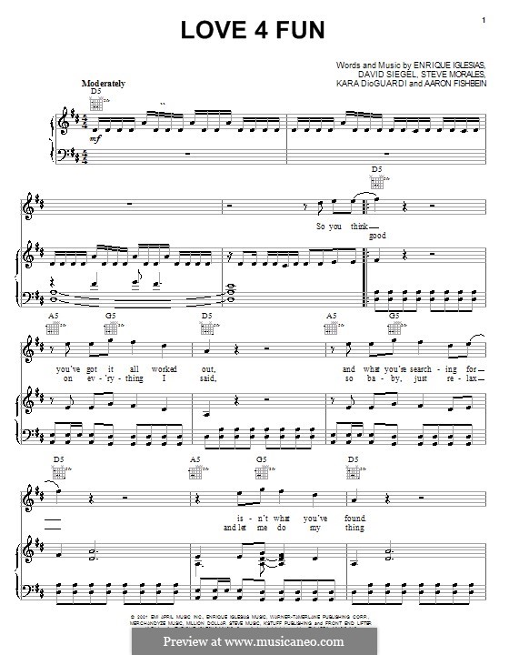 Love 4 Fun (Enrique Iglesias) von A. Fishbein, D. Siegel auf MusicaNeo