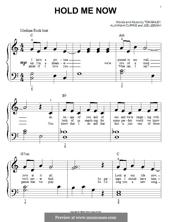Hold Me Now (The Thompson Twins) von A. Currie, J. Leeway, T. Bailey ...