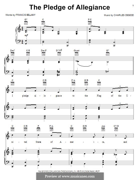 The Pledge of Allegiance von F. Bellamy - Noten auf MusicaNeo
