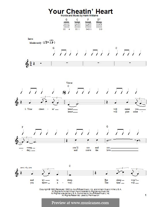 Your Cheatin' Heart von H. Williams - Noten auf MusicaNeo