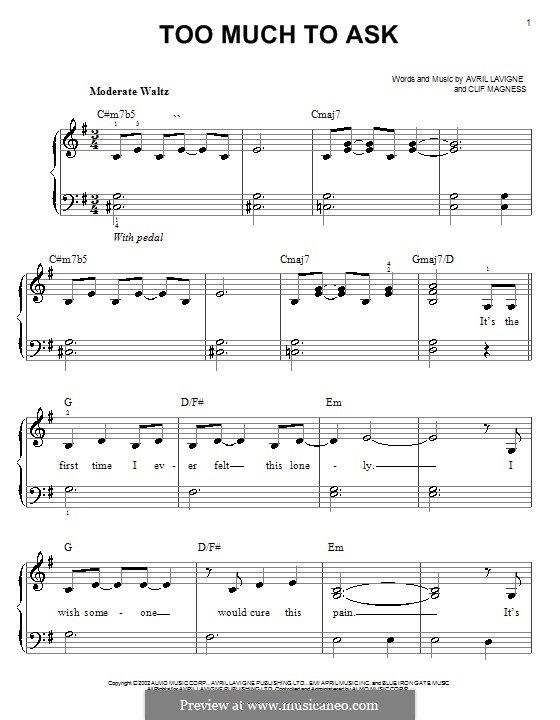 Too Much To Ask Von A Lavigne C Magness Noten Auf MusicaNeo too-much-to-ask-von-a-lavigne-c-magness-noten-auf-musicaneo