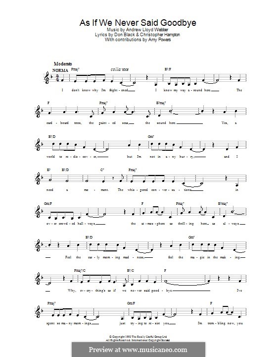 As if We Never Said Goodbye (Sunset Boulevard) von A.L. Webber auf MusicaNeo
