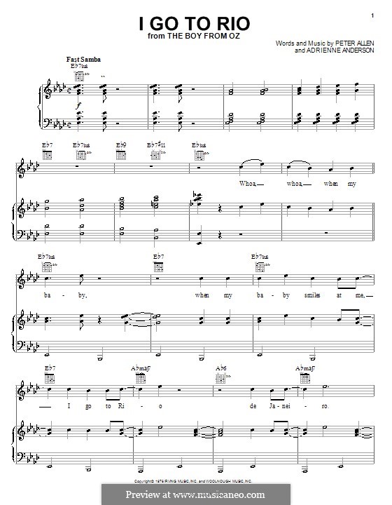 I Go To Rio von A. Anderson - Noten auf MusicaNeo