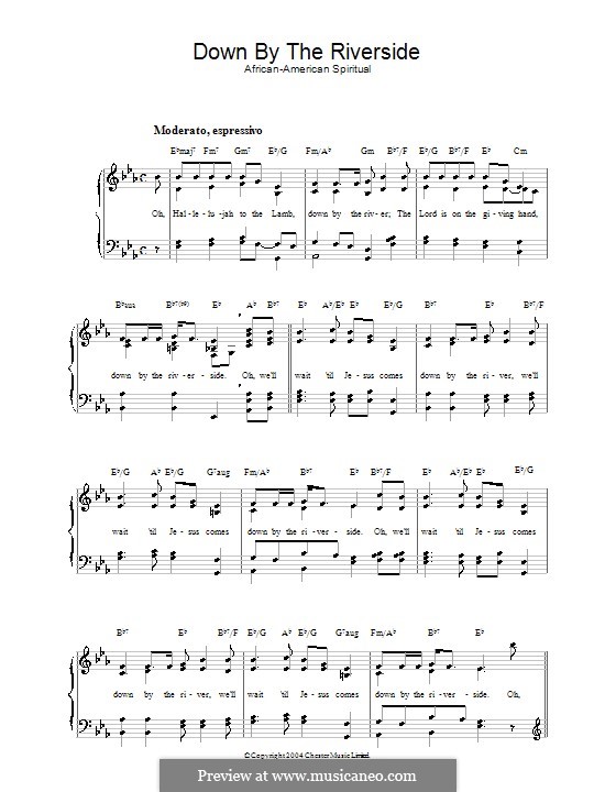 Down By the Riverside von folklore - Noten auf MusicaNeo