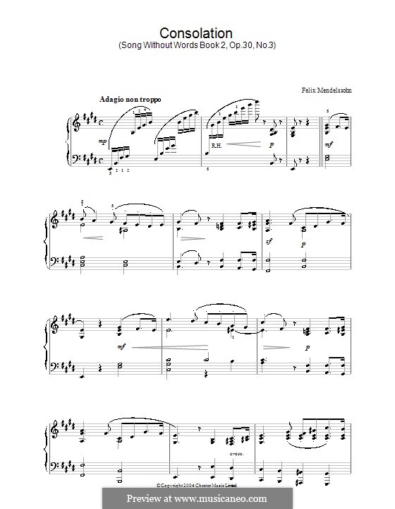 Lieder ohne Worte, Op.30 von F. Mendelssohn-Bartholdy - Noten auf MusicaNeo