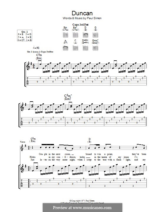 Duncan por P. Simon - Partituras on músicaNeo