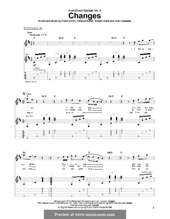 Changes (Black Sabbath) por G. Butler, Ozzy Osbourne, Tony Iommi, Bill ...