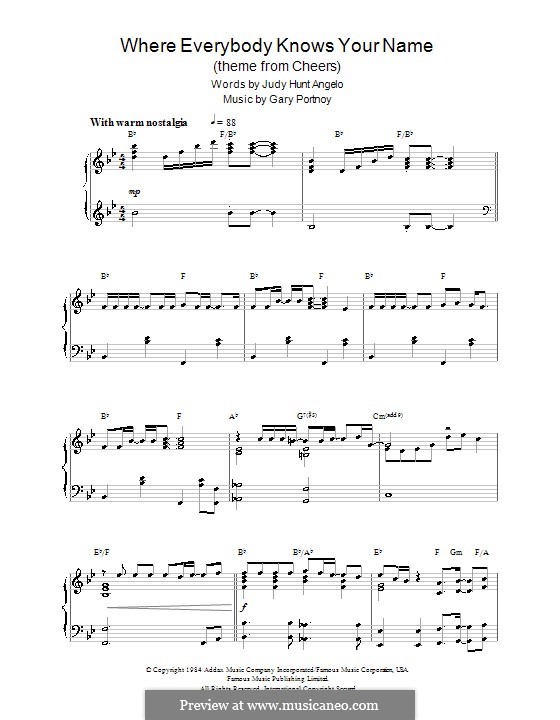 Where Everybody Knows Your Name (theme from Cheers) por G. Portnoy, J.H ...
