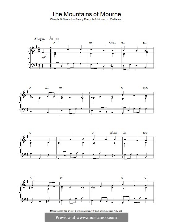 The Mountains of Mourne por H. Collisson, P. French em músicaNeo