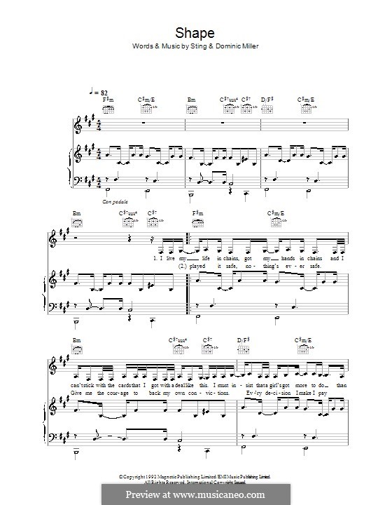 Shape (Sugababes) por Sting, D. Miller - Partituras on músicaNeo