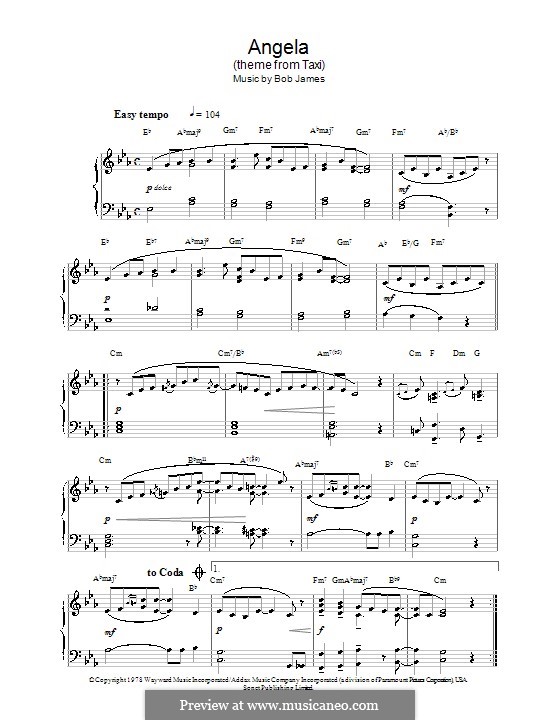 Angela (theme from Taxi) por B. James - Partituras on músicaNeo
