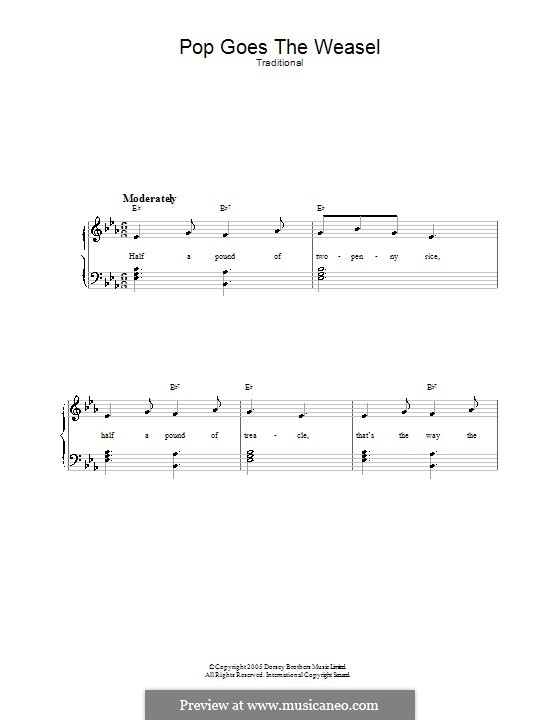 Pop Goes the Weasel por folklore - Partituras on músicaNeo