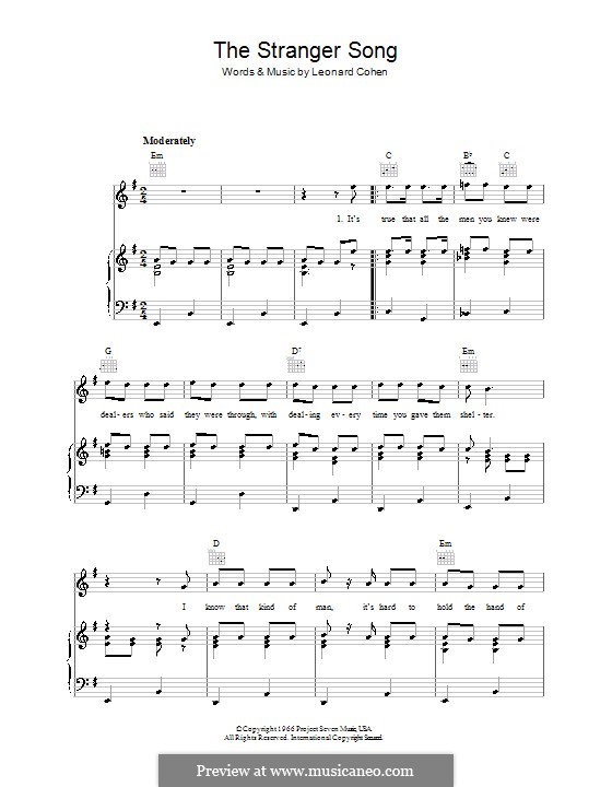 The Stranger Song por L. Cohen - Partituras on músicaNeo