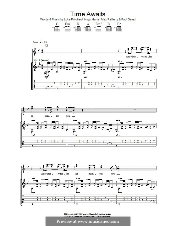 Time Awaits (The Kooks) por H. Harris, L. Pritchard, M. Rafferty, P ...