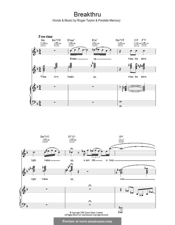 Breakthru (Queen) por B. May, Freddie Mercury, J. Deacon, R. Taylor em ...