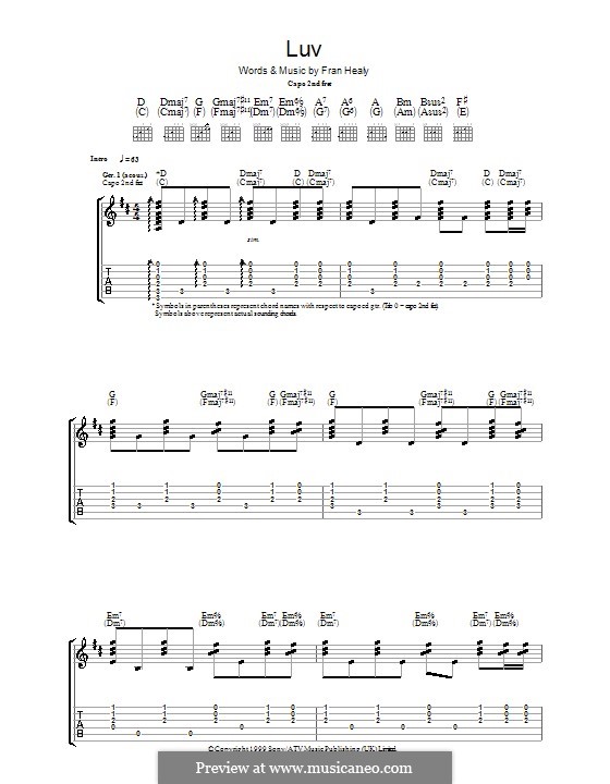 Luv (Travis) por A. Seymour, F. Healy - Partituras on músicaNeo