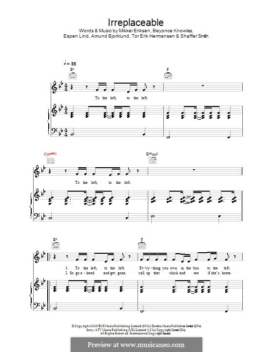 Irreplaceable (Beyonce) por A. Bjorklund, E. Lind, M.S. Eriksen, Ne-Yo ...