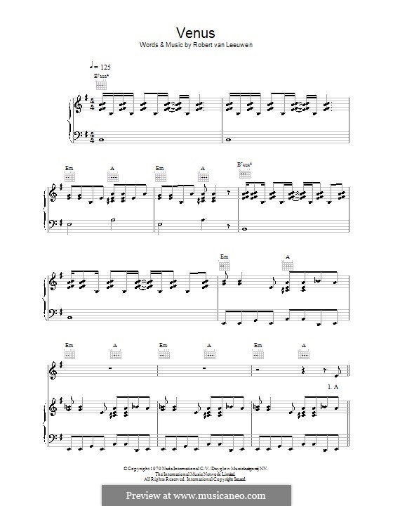Venus (Bananarama) por R.v. Leeuwen - Partituras on músicaNeo