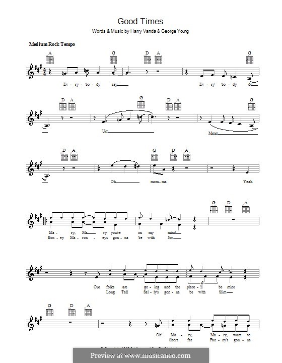 Good Times (The Easybeats) por G. Young, H. Vanda - Partituras on músicaNeo