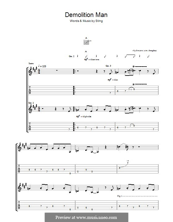 Demolition Man (The Police) por Sting - Partituras on músicaNeo